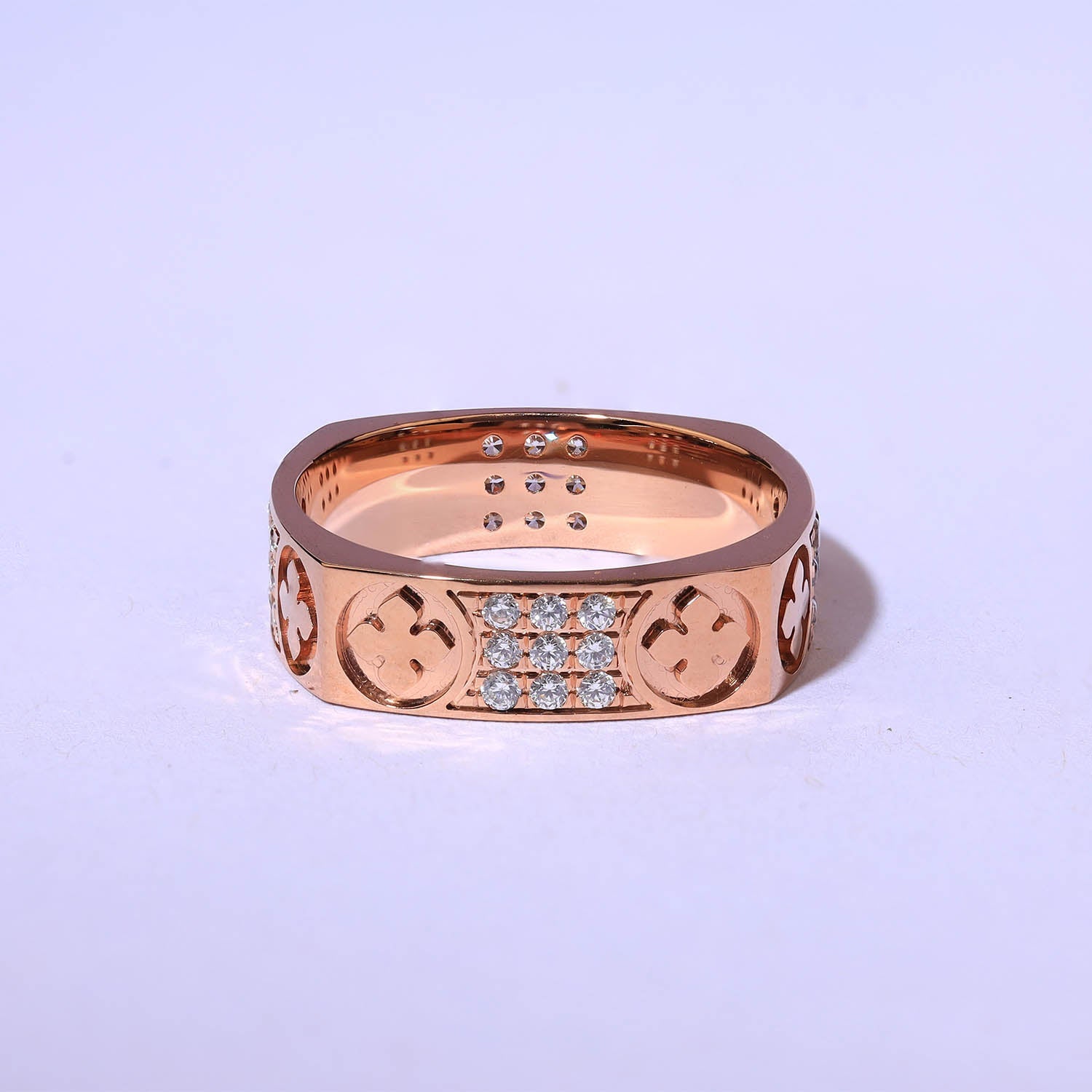 La Fleur 5mm 4-Diamond Rows Square Band – Verlas