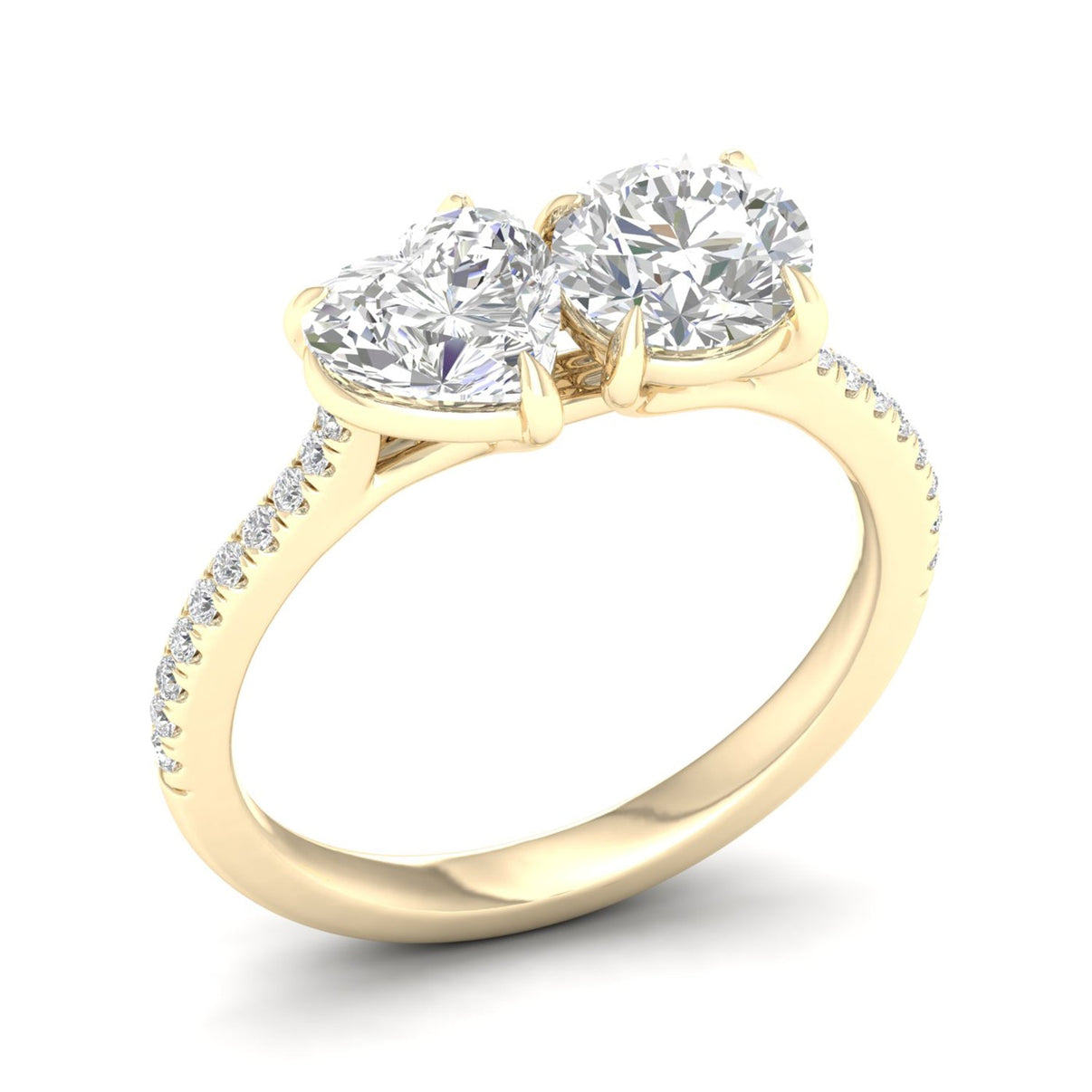Heart Round Two Stone Diamond Ring – Verlas