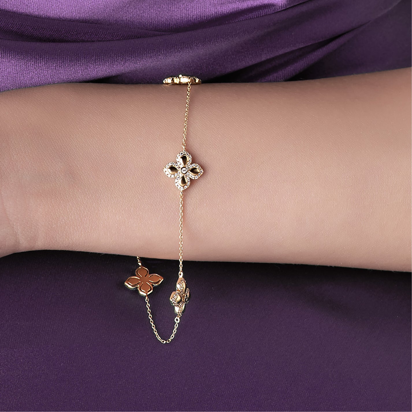 La Fleur Diamond Contour Stationed Bracelet – Verlas