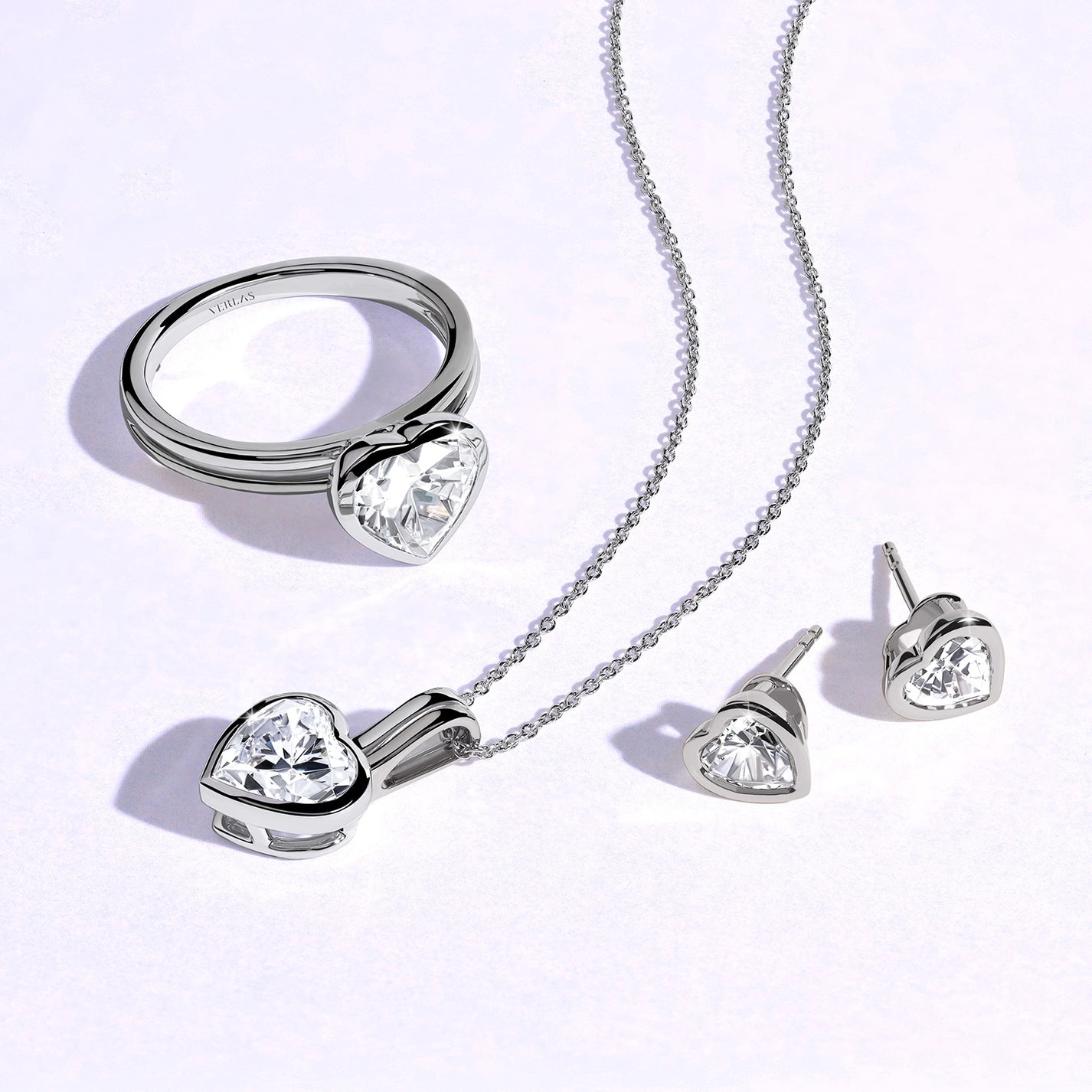 Coupled Heart Bezel Necklace – Verlas