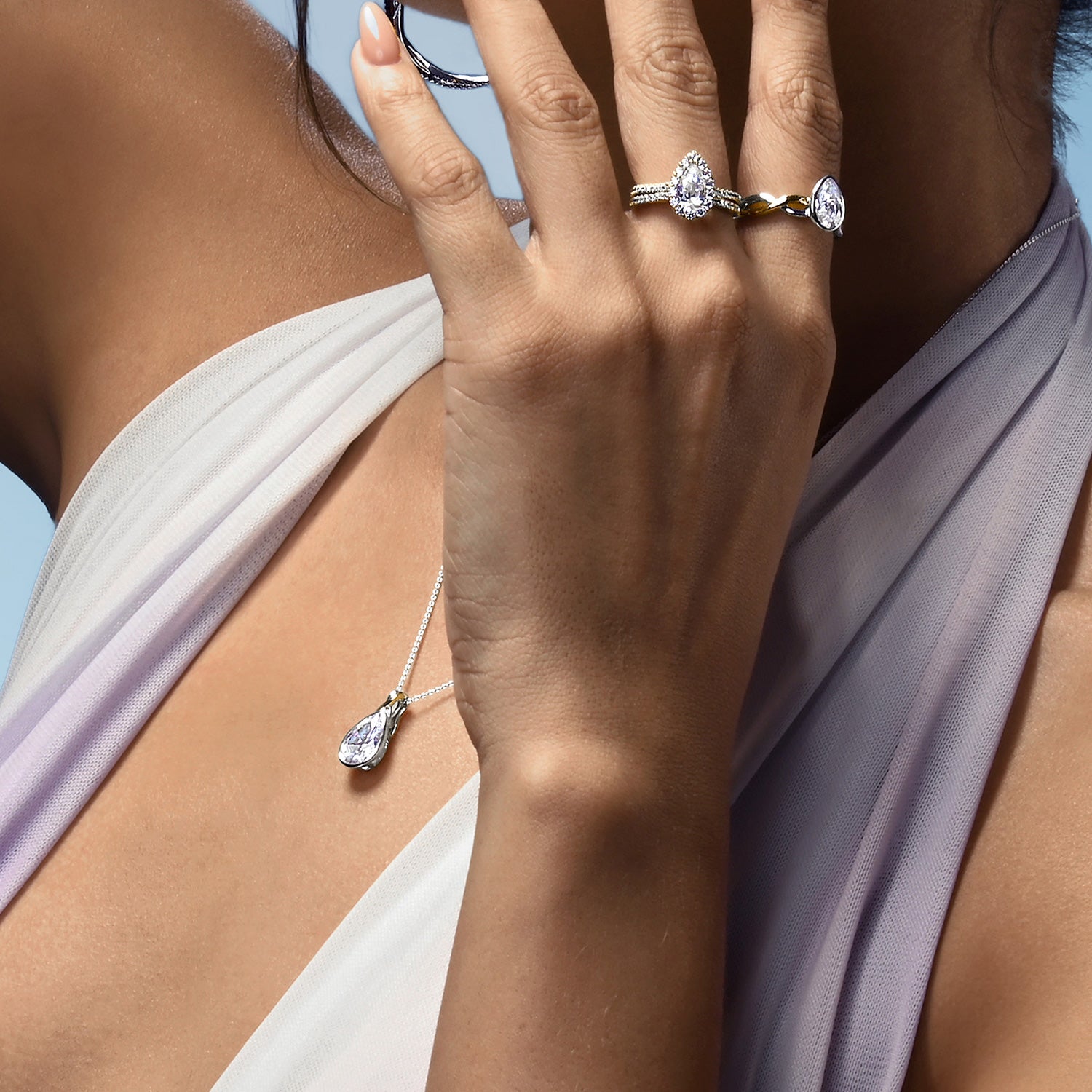 Twisted Pear Bezel Pendant Necklace – Verlas