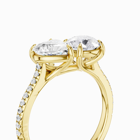 Heart Round Two Stone Diamond Ring – Verlas